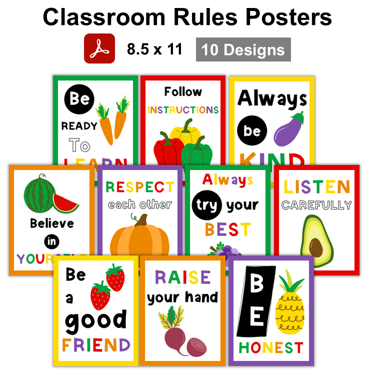 Classroom Rules Posters - Healthy Eating – kjunstudio