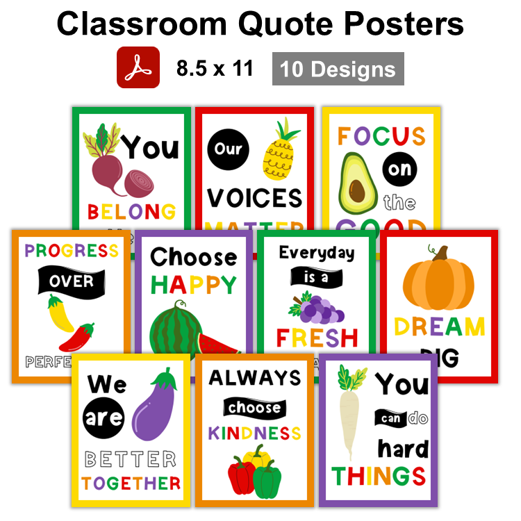 Classroom Quote Posters - Healthy Eating – kjunstudio