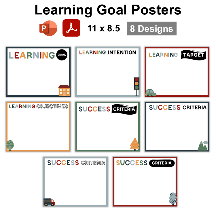 Learning Goal Posters - Little Town | Editable – kjunstudio
