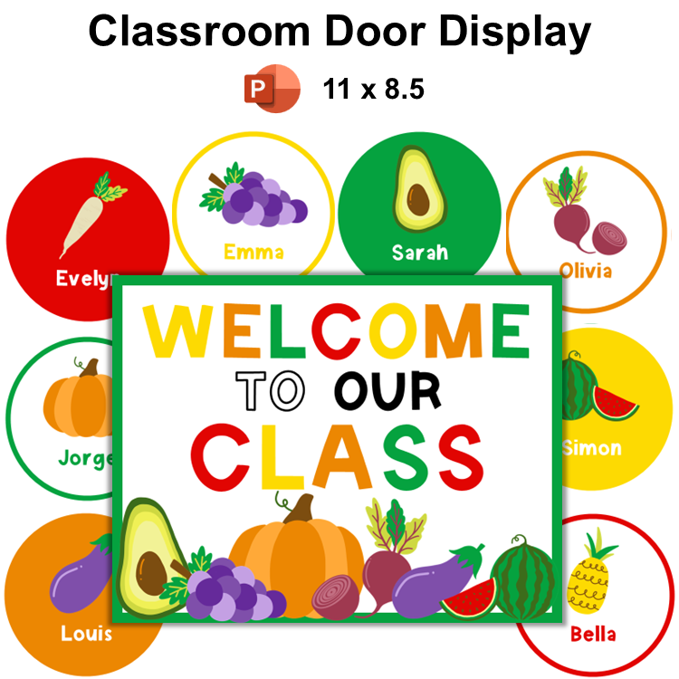 Classroom Door Display - Healthy Eating | Editable – kjunstudio