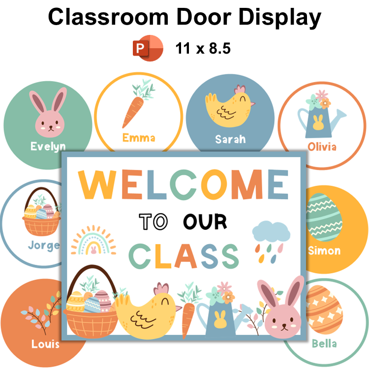 Classroom Door Display - Happy Easter | Editable – kjunstudio