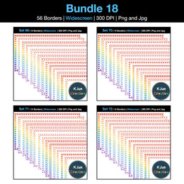 Widescreen Border Clipart Bundle 18 - Rainbow - Google Slides & PowerP ...