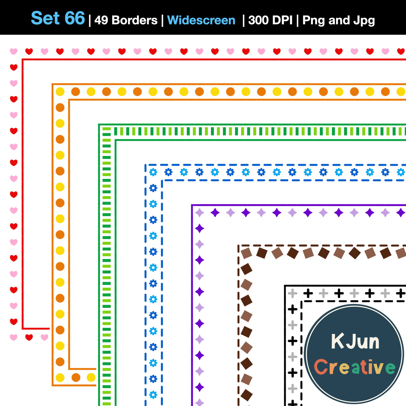 Widescreen Border Clipart Set 66 - Colorful - Google Slides and PowerP ...