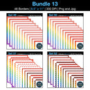 Border Clipart Bundle 13 - Rainbow - Page Borders and Frames – kjunstudio