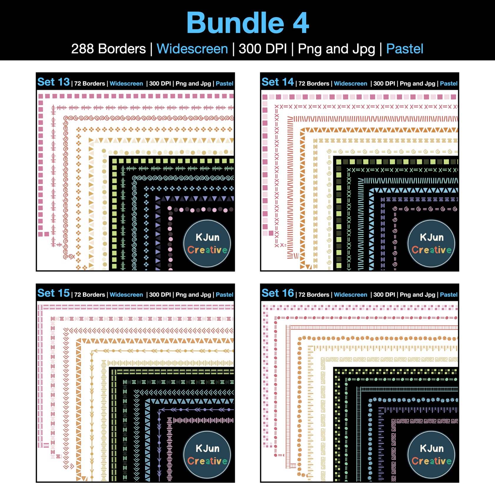 Widescreen Border Clipart Bundle 4 - Pastel - Google Slides and PowerP ...