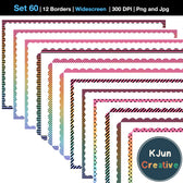 Widescreen Border Clipart Set 60 - Pastel Rainbow Scallop - Google Sli ...