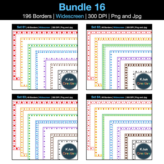 Widescreen Border Clipart Bundle 16 - Colorful - Google Slides and Pow ...