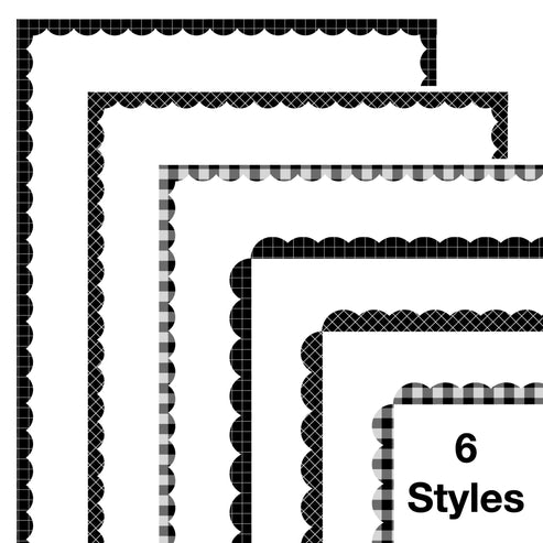 Border Clipart Set 30 - Colorful Scallop - Page Borders and Frames ...