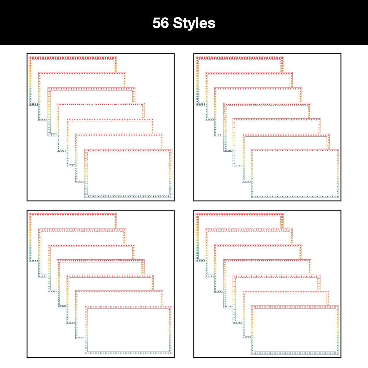 Widescreen Border Clipart Bundle 19 - Vintage Rainbow - Google Slides ...