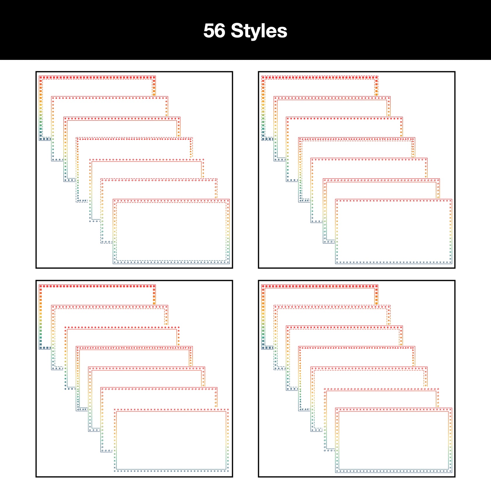 Widescreen Border Clipart Bundle 19 - Vintage Rainbow - Google Slides ...