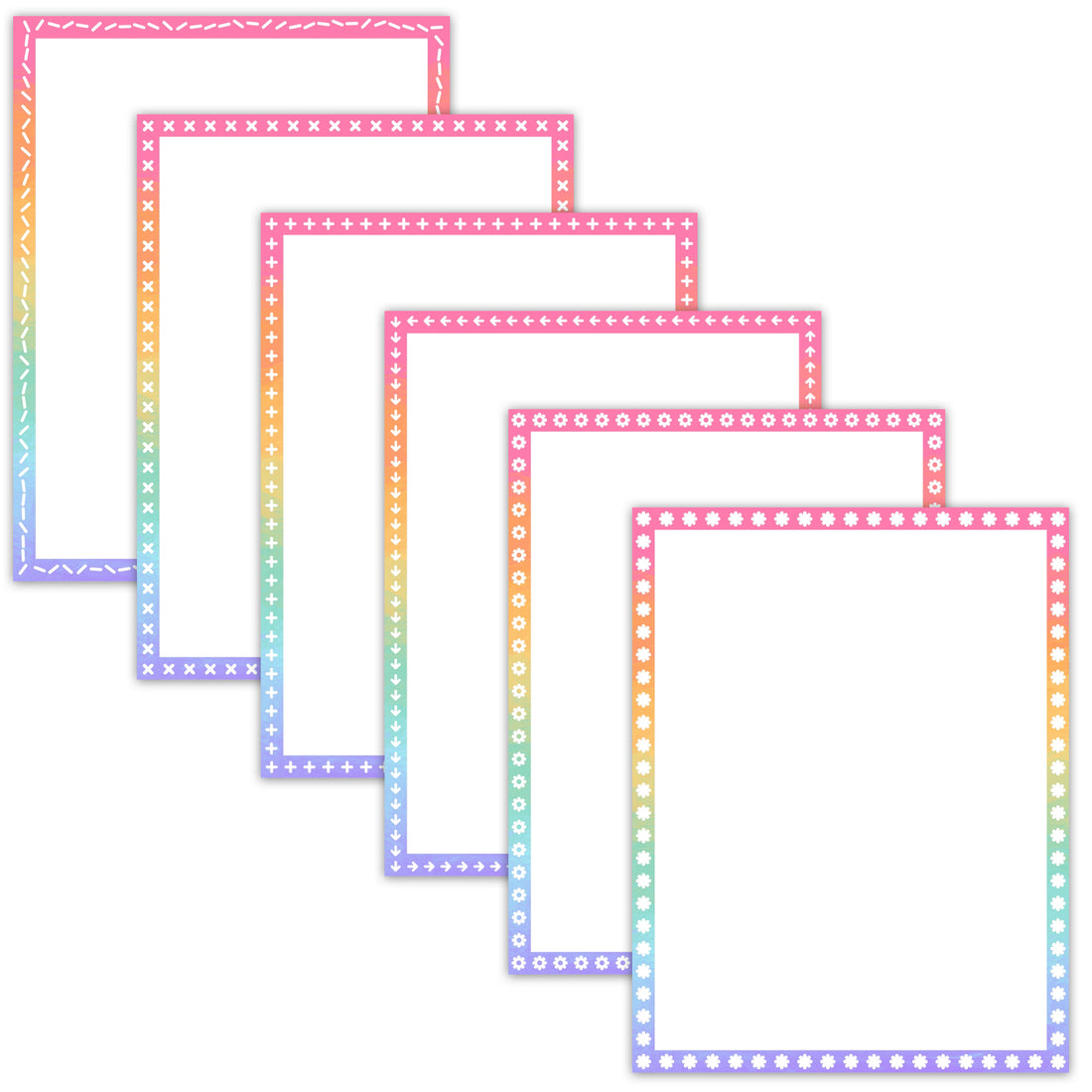 Border Clipart Set 46 - Pastel Rainbow - Page Borders and Frames ...