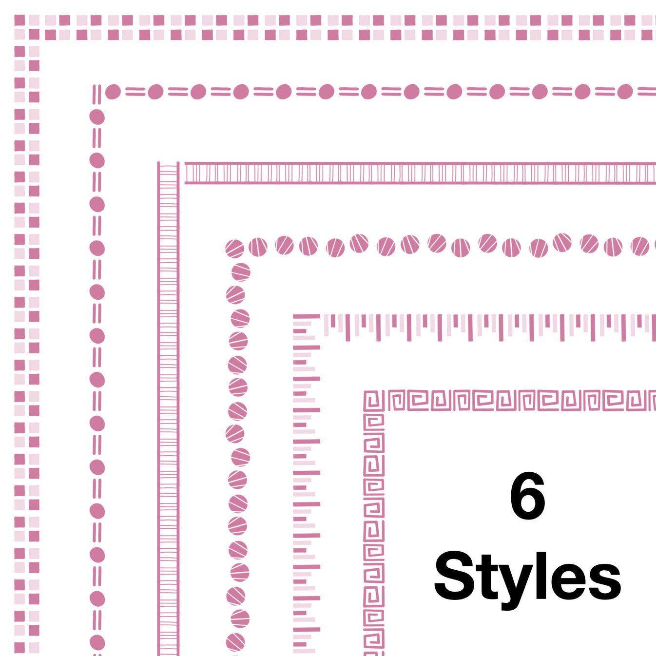 Border Clipart Set 16 - Pastel - Page Borders and Frames – kjunstudio