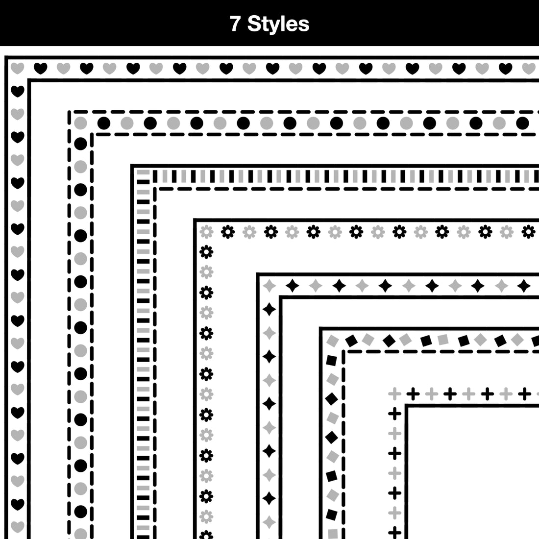 Border Clipart Set 62 - Colorful - Page Borders and Frames – kjunstudio