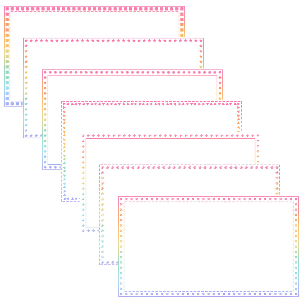 Widescreen Border Clipart Set 77 - Pastel Rainbow - Google Slides & Po ...