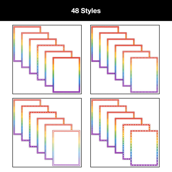 Border Clipart Bundle 10 - Rainbow - Page Borders and Frames – kjunstudio