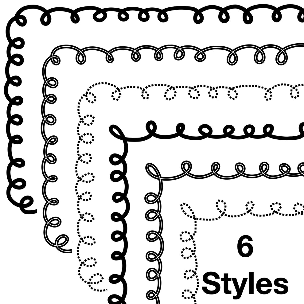 Widescreen Border Clipart Set 35 - Colorful Curly - Google Slides & Po ...