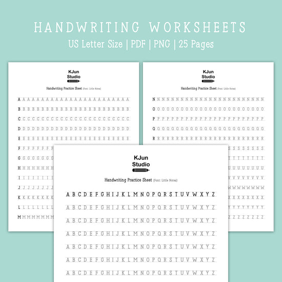 Handwriting Practice Sheets - Little Notes Font – kjunstudio