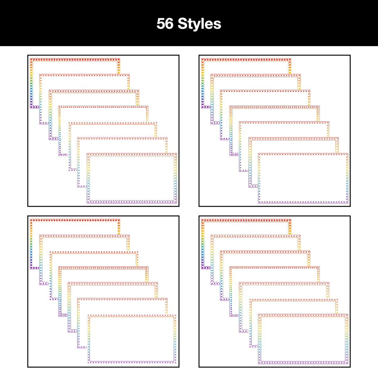 Widescreen Border Clipart Bundle 18 - Rainbow - Google Slides & PowerP ...