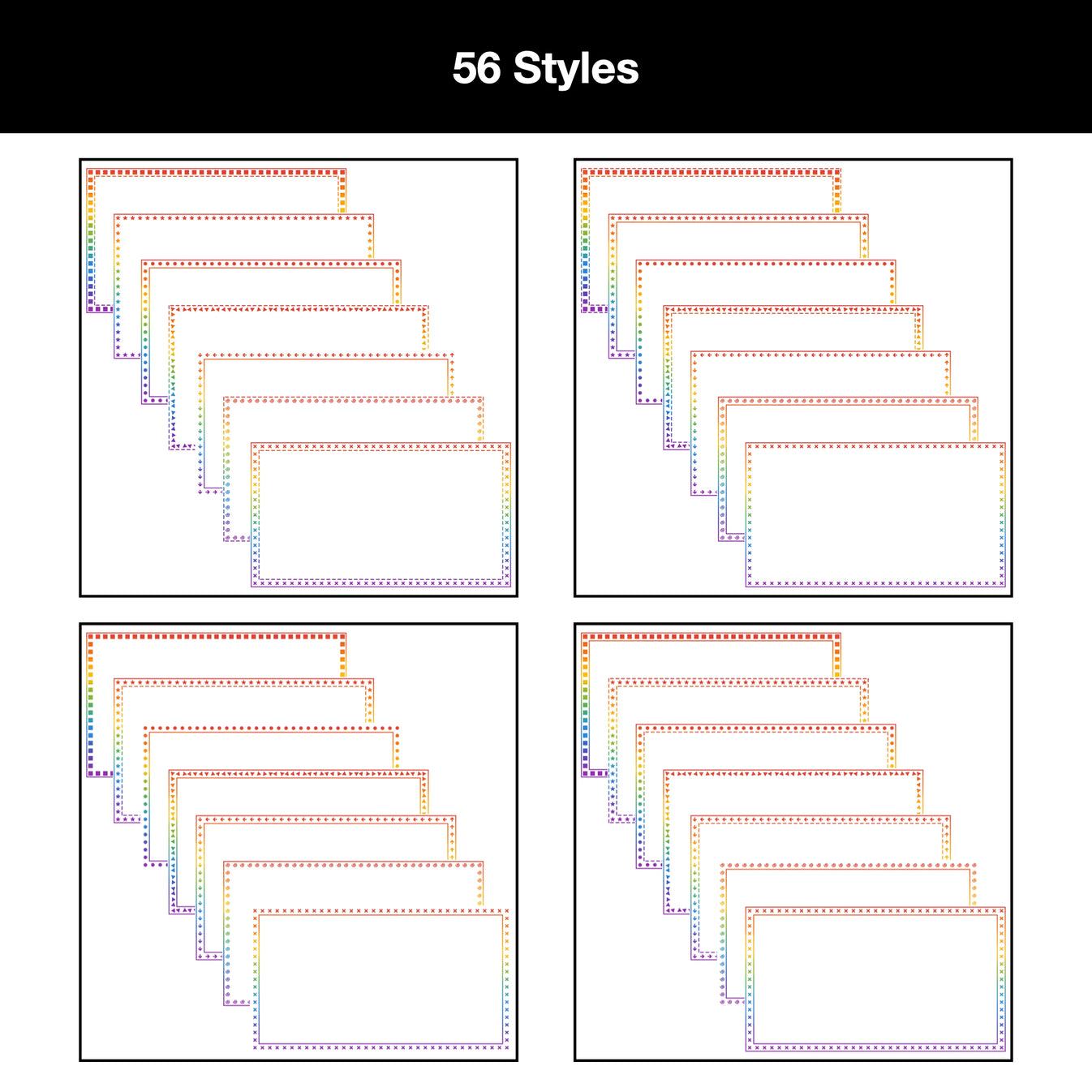 Widescreen Border Clipart Bundle 18 - Rainbow - Google Slides & PowerP ...
