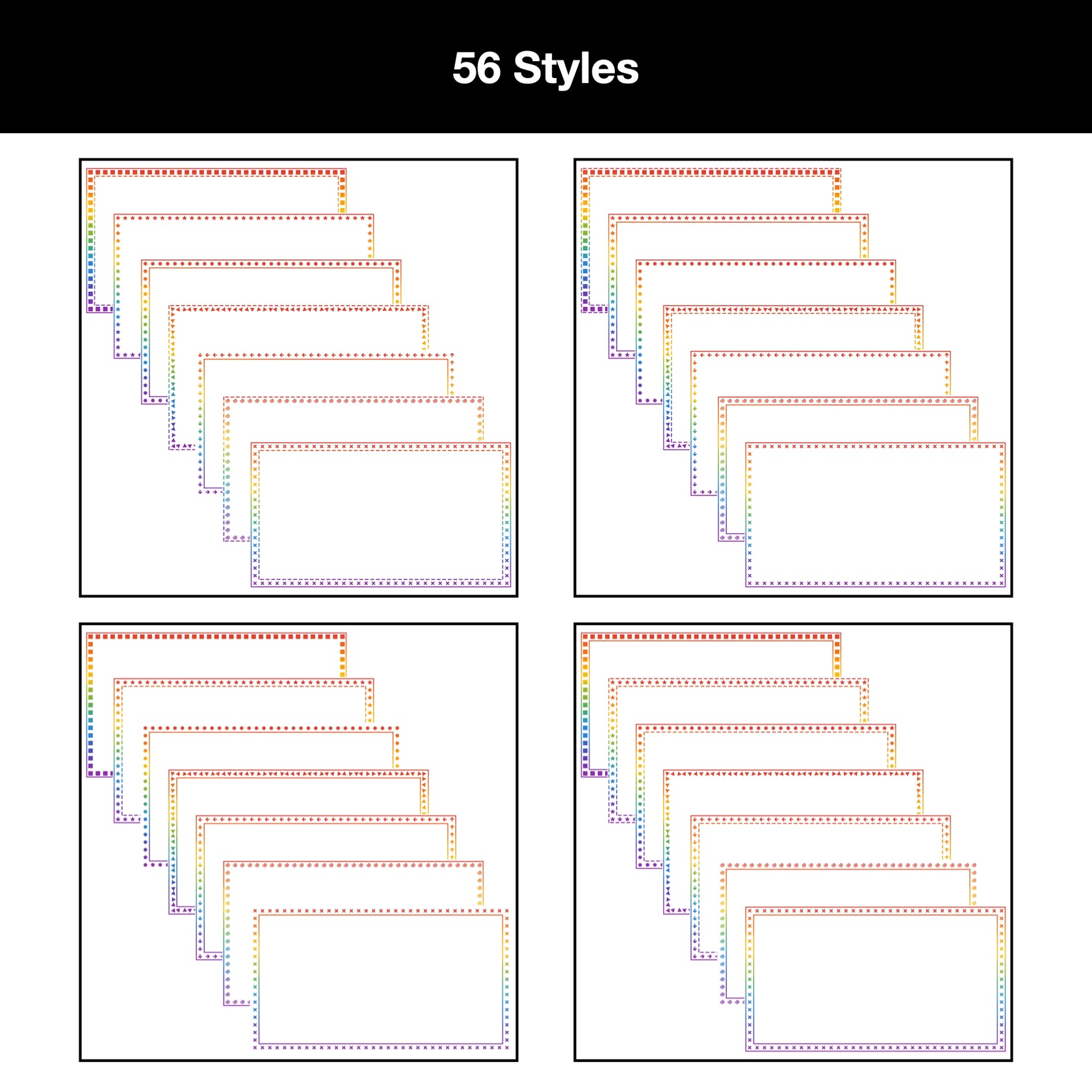 Widescreen Border Clipart Bundle 18 - Rainbow - Google Slides & PowerP ...