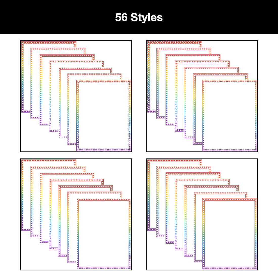 Border Clipart Bundle 18 - Rainbow - Page Borders and Frames – kjunstudio