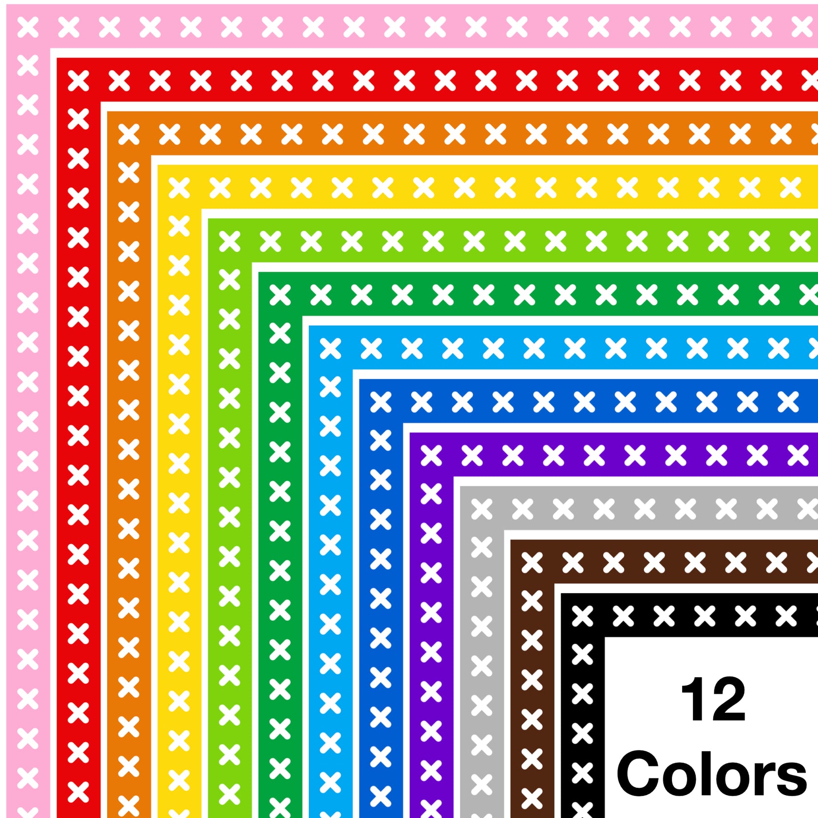 Border Clipart Set 22 - Colorful - Page Borders and Frames – kjunstudio