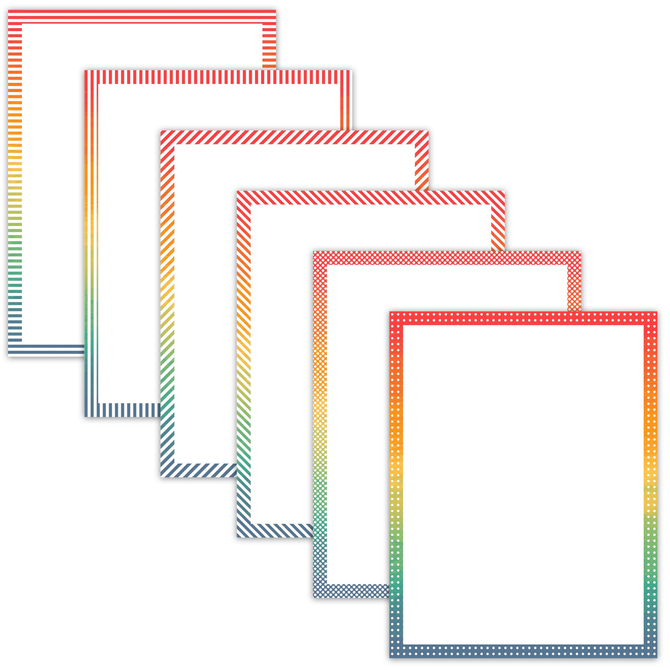 Border Clipart Set 53 - Vintage Rainbow - Page Borders and Frames ...