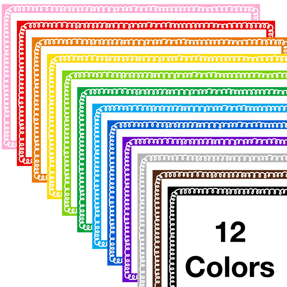 Widescreen Border Clipart Set 33 - Colorful Curly - Google Slides & Po ...