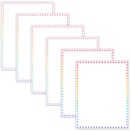 Border Clipart Set 46 - Pastel Rainbow - Page Borders and Frames ...