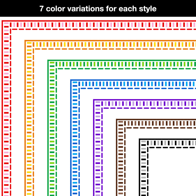 Border Clipart Set 62 - Colorful - Page Borders and Frames – kjunstudio