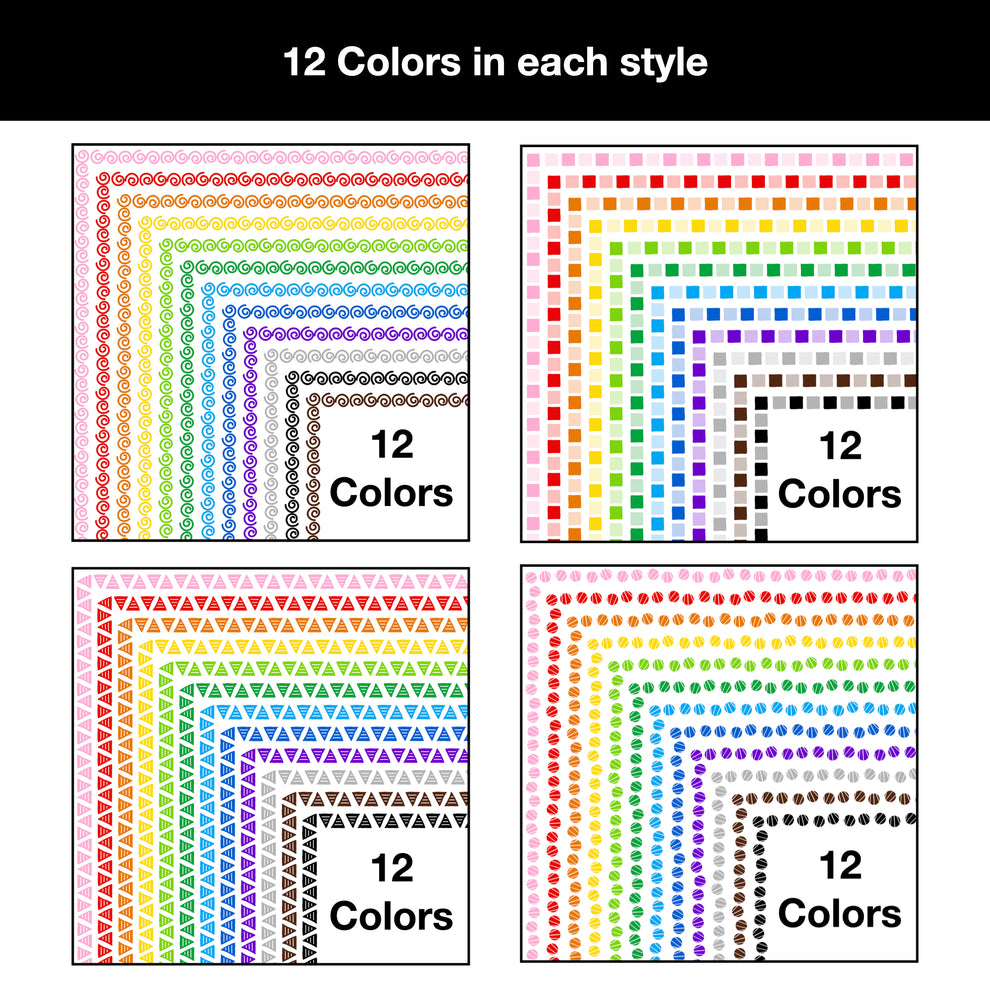 Border Clipart Bundle 1 - Colorful - Page Borders and Frames – kjunstudio