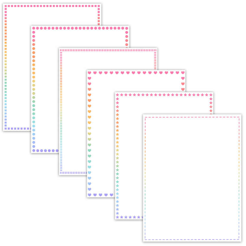 Border Clipart Set 45 - Pastel Rainbow - Page Borders and Frames ...