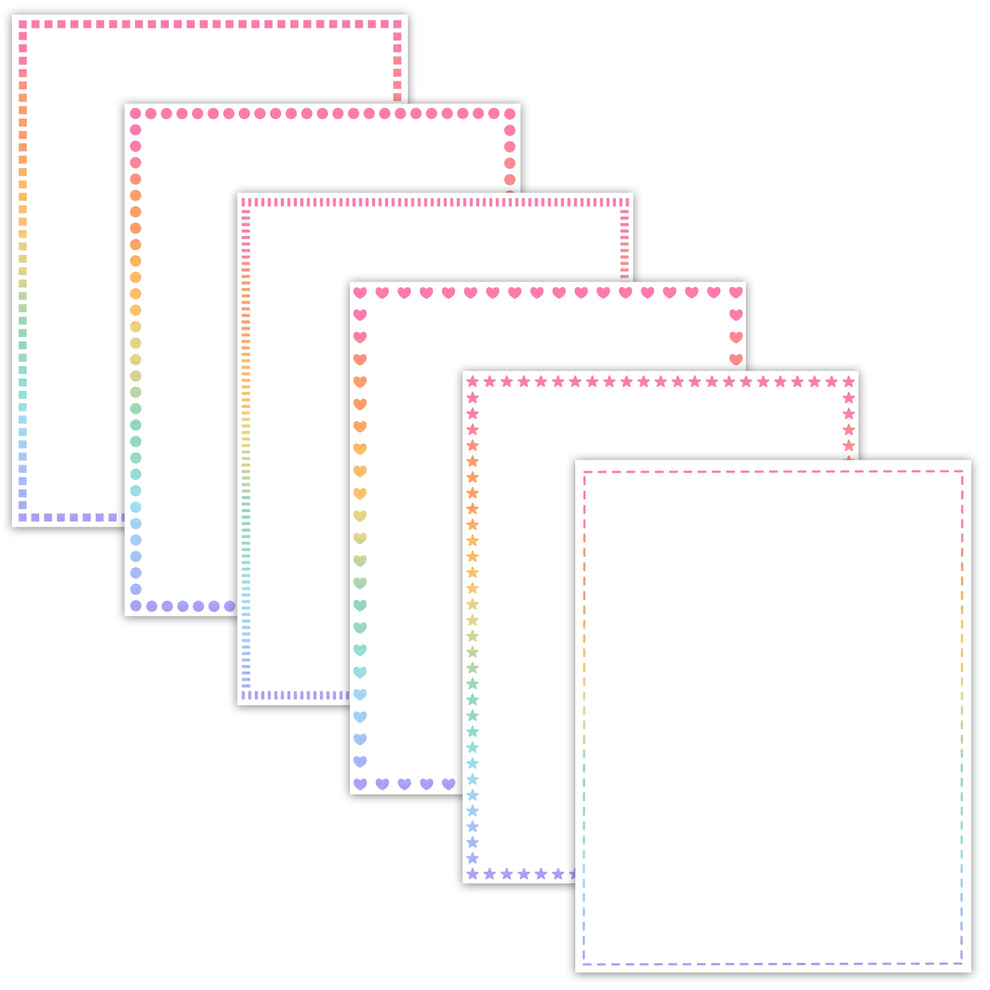 Border Clipart Set 45 - Pastel Rainbow - Page Borders and Frames ...