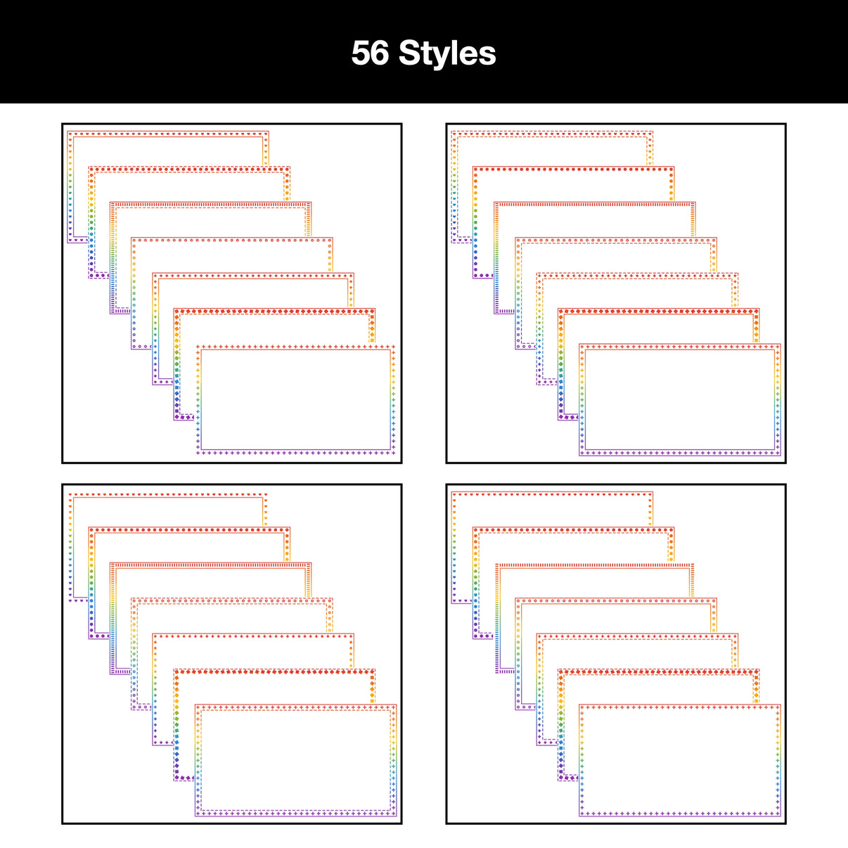 Widescreen Border Clipart Bundle 18 - Rainbow - Google Slides & PowerP ...