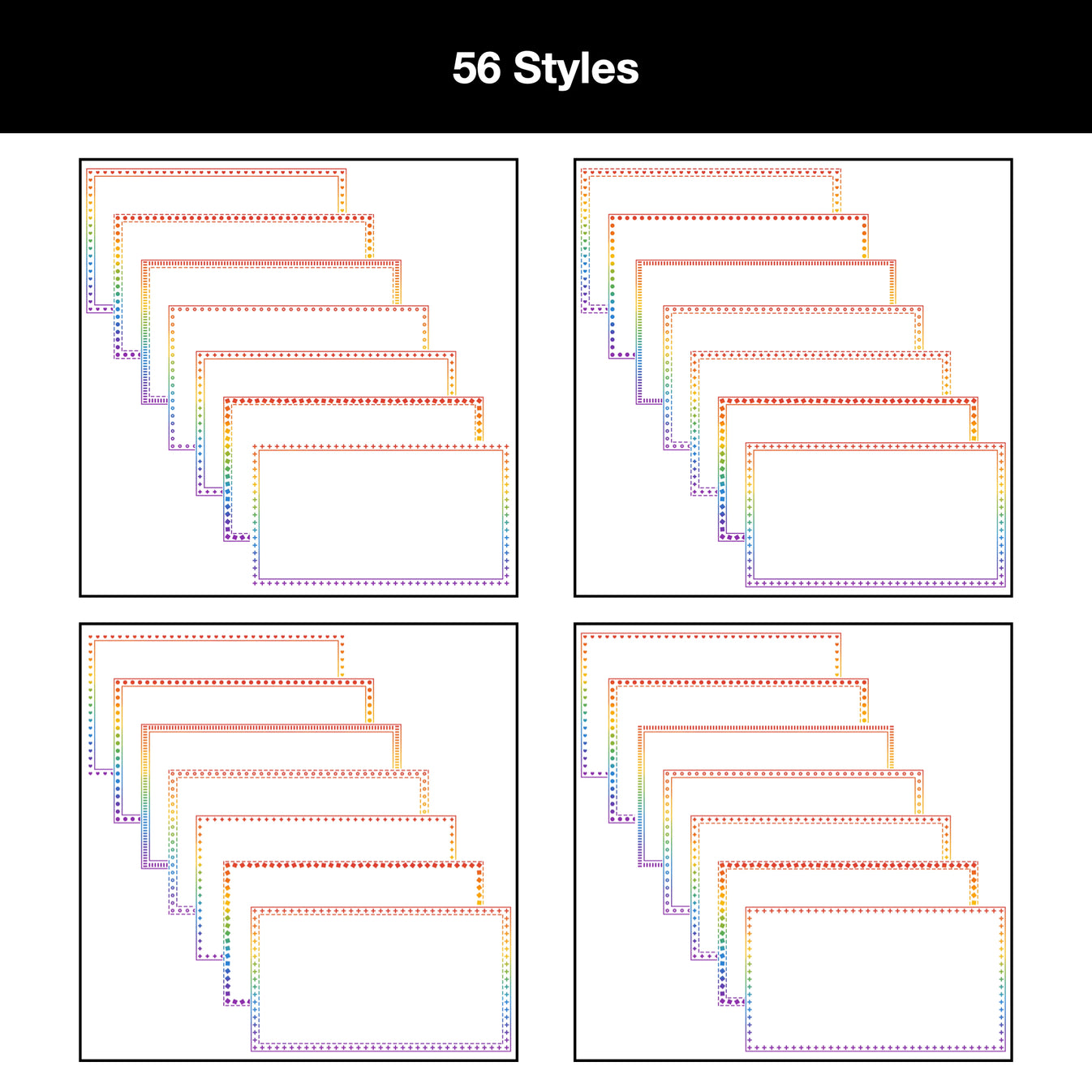 Widescreen Border Clipart Bundle 18 - Rainbow - Google Slides & PowerP ...