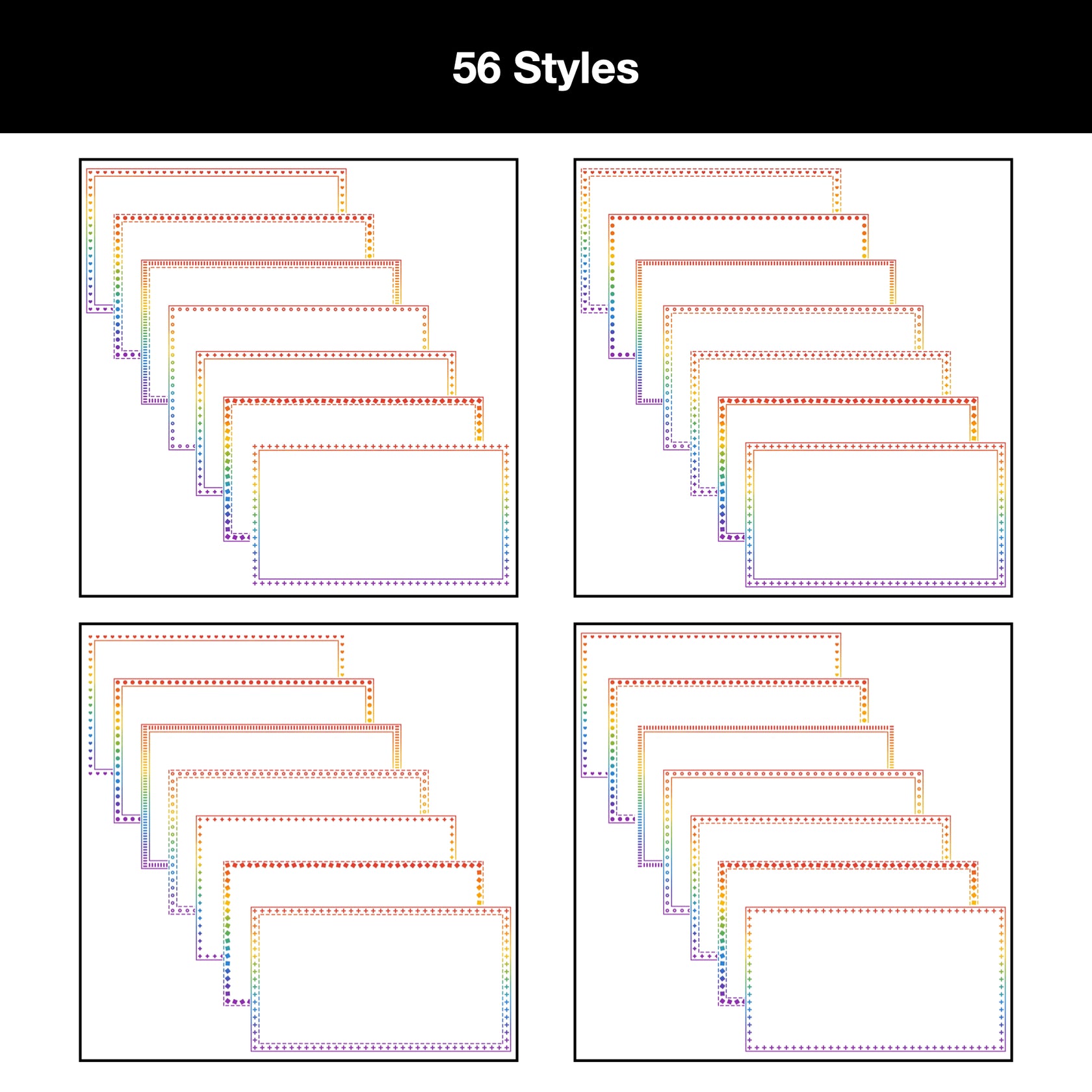 Widescreen Border Clipart Bundle 18 - Rainbow - Google Slides & PowerP ...