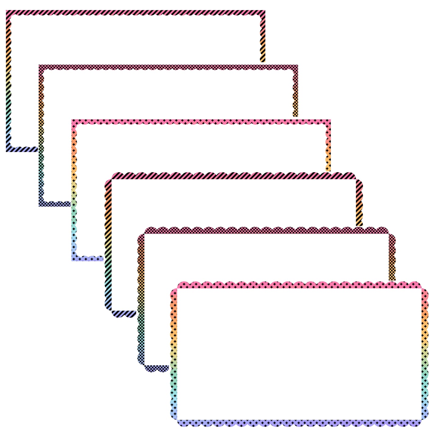 Widescreen Border Clipart Set 60 - Pastel Rainbow Scallop - Google Sli ...