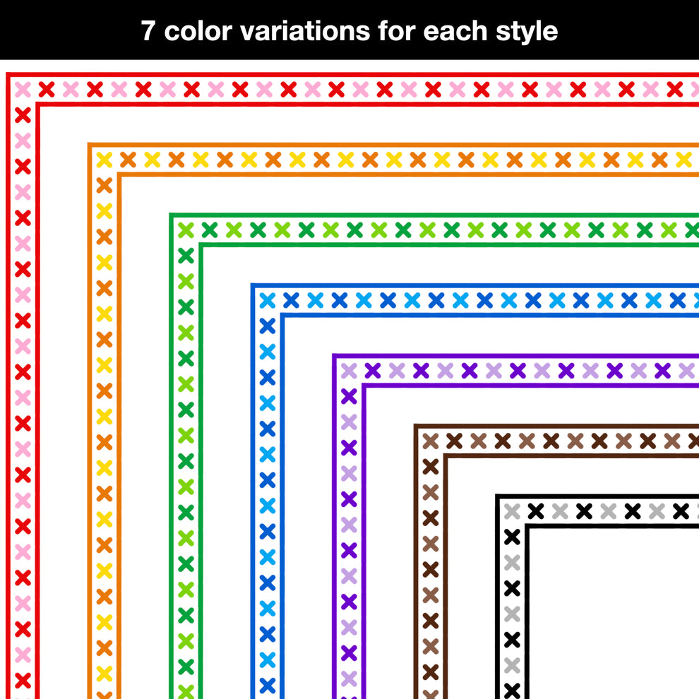Border Clipart Set 67 - Colorful - Page Borders and Frames – kjunstudio