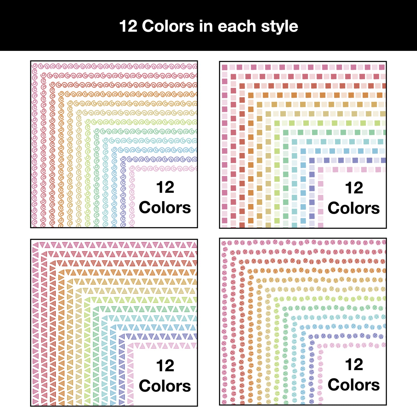 Border Clipart Bundle 4 - Pastel - Page Borders and Frames – kjunstudio