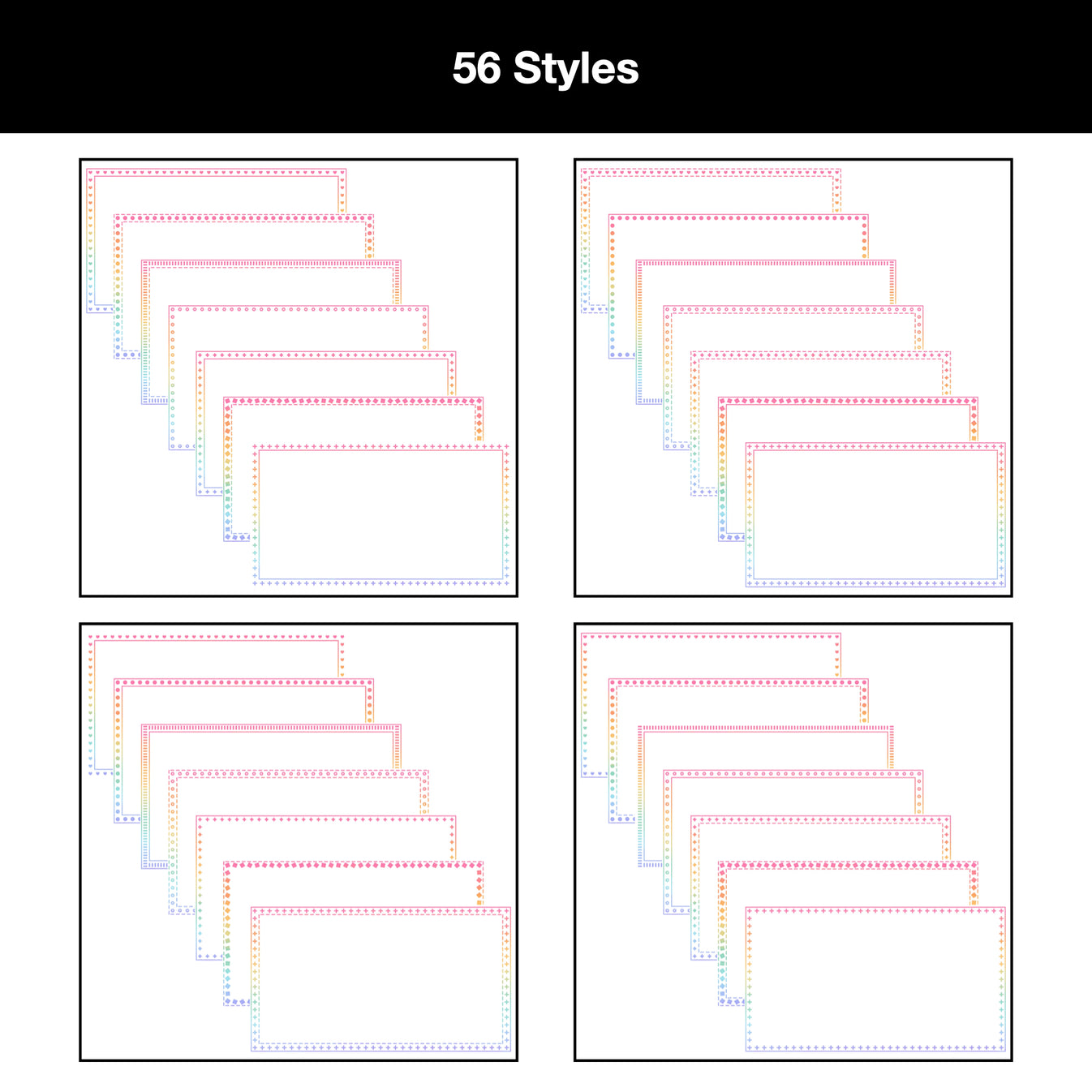 Widescreen Border Clipart Bundle 20 - Pastel Rainbow - Google Slides ...