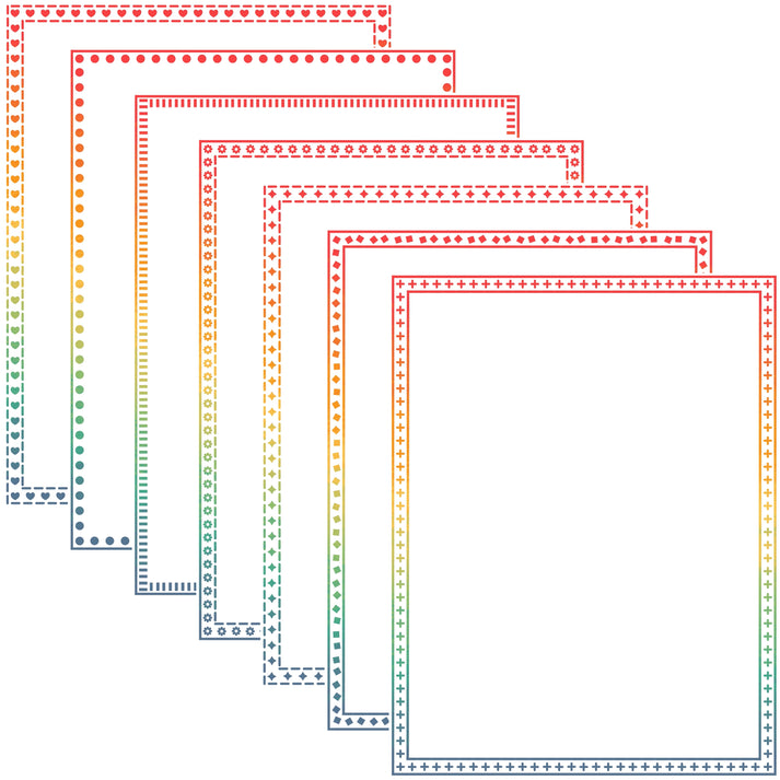 Border Clipart Set 74 - Vintage Rainbow - Page Borders and Frames ...