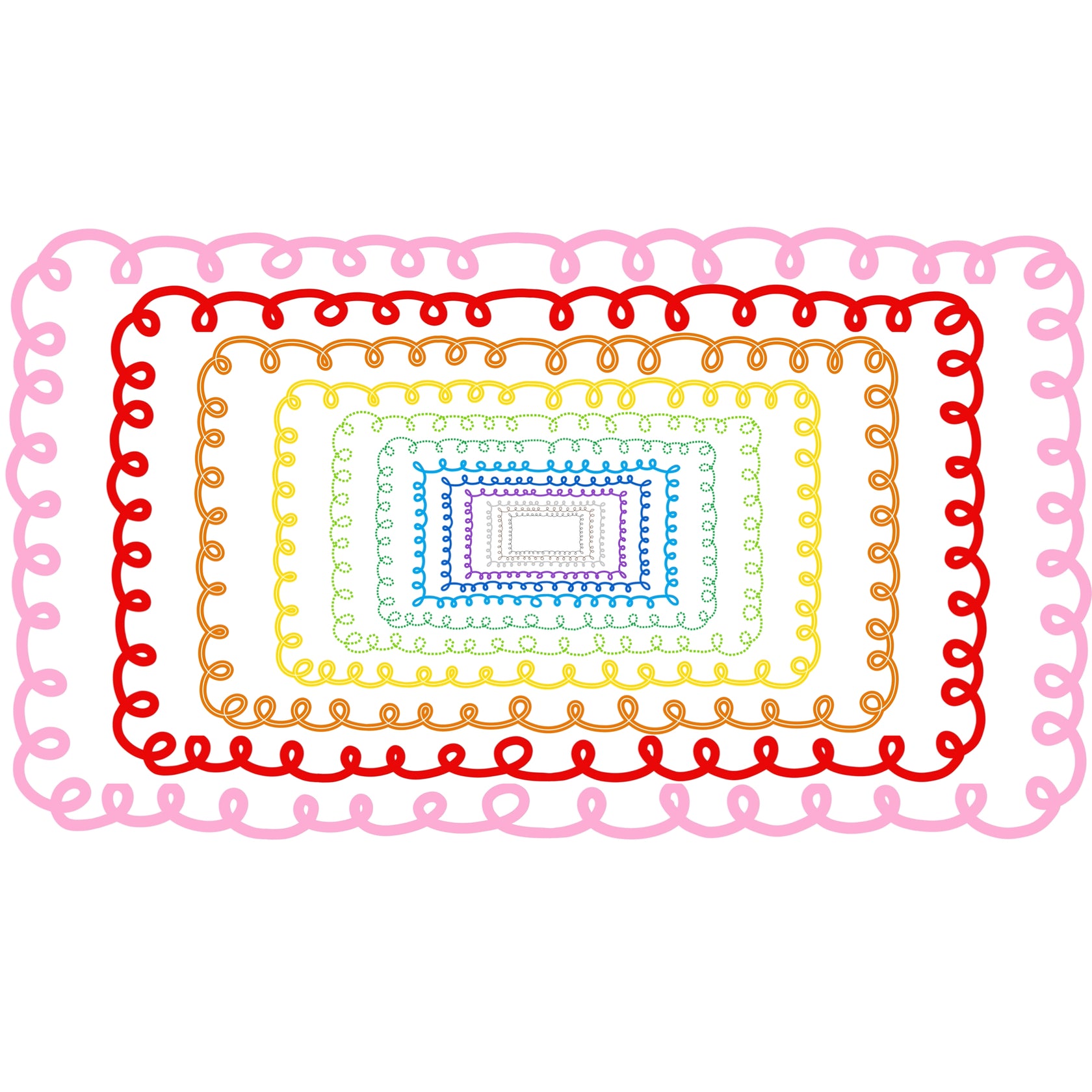 Widescreen Border Clipart Set 35 - Colorful Curly - Google Slides & Po ...