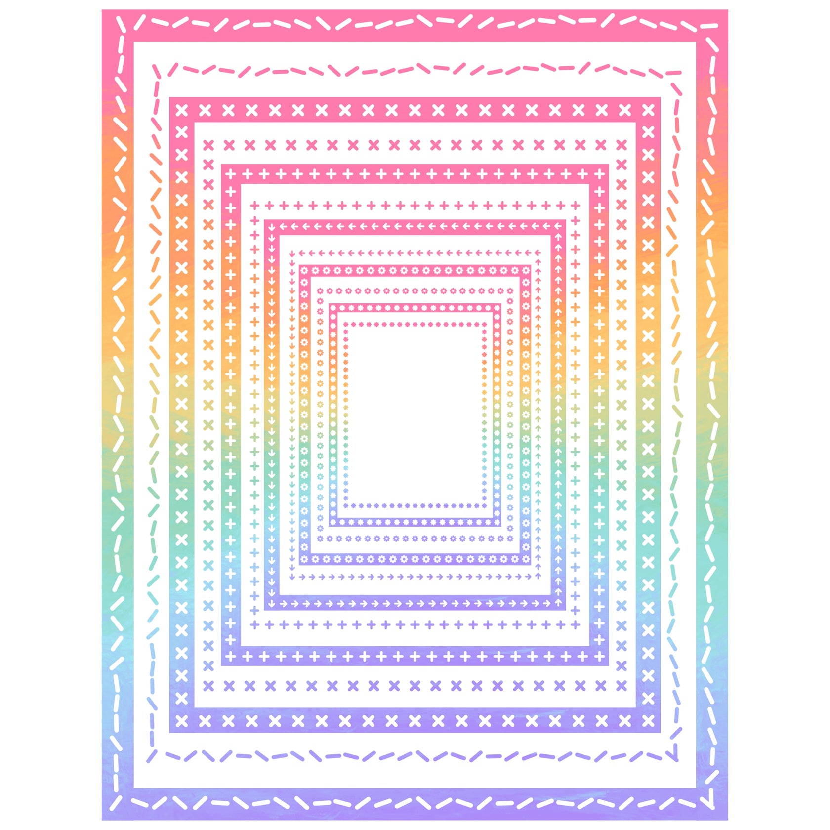 Border Clipart Set 46 - Pastel Rainbow - Page Borders and Frames ...