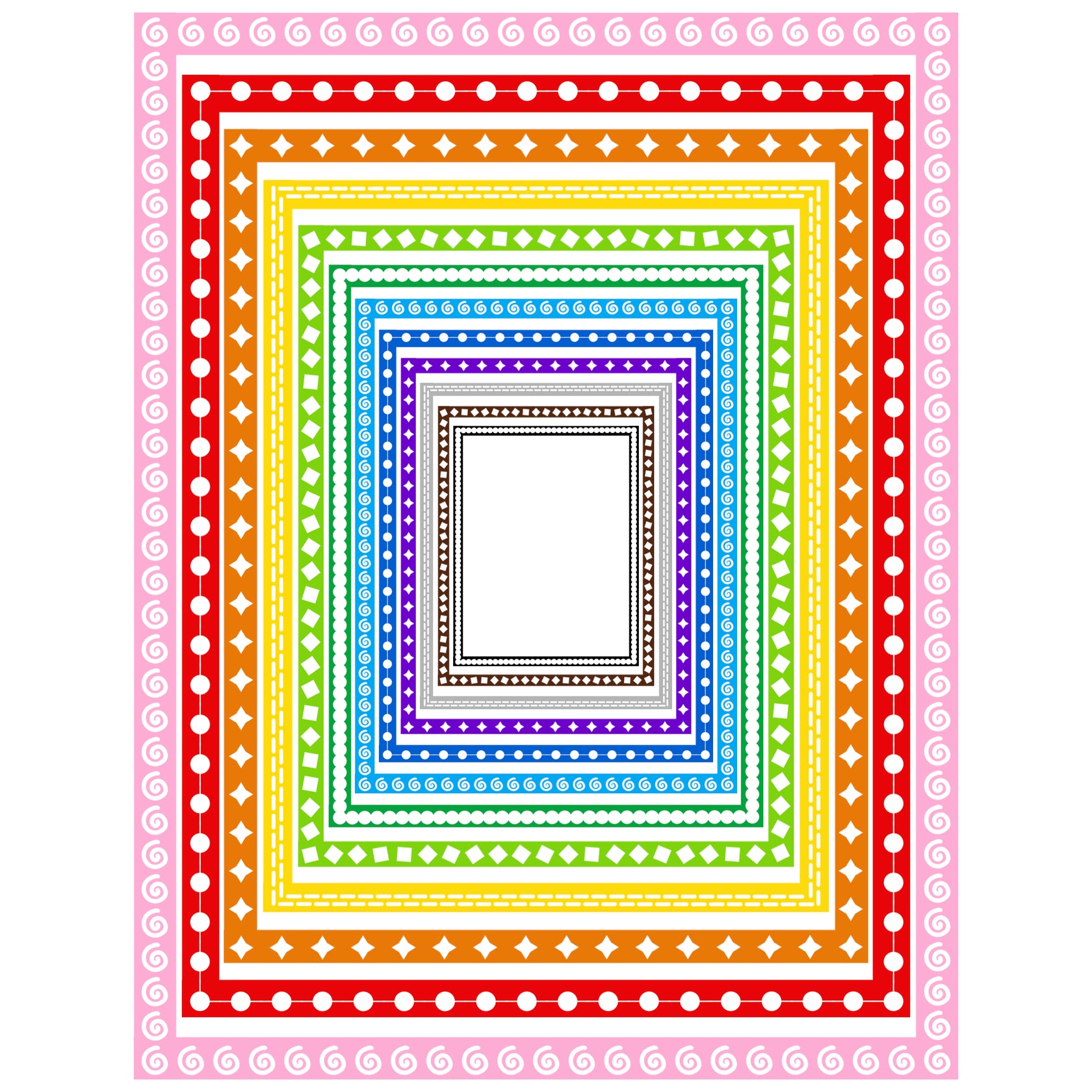 Border Clipart Set 23 - Colorful - Page Borders and Frames – kjunstudio