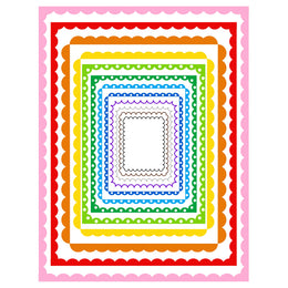 Border Clipart Set 29 - Colorful Scallop - Page Borders and Frames ...