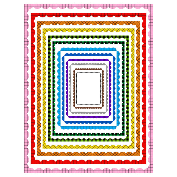 Border Clipart Set 30 - Colorful Scallop - Page Borders and Frames ...