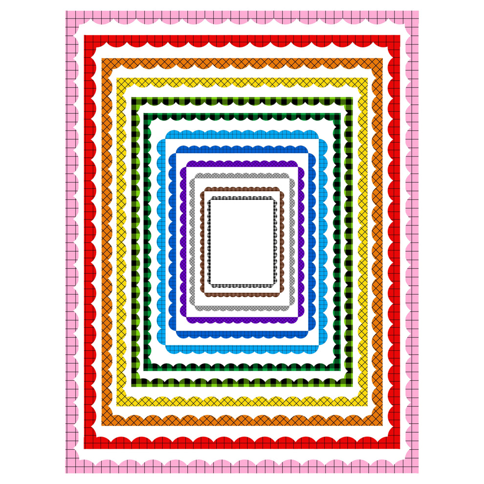 Border Clipart Set 30 - Colorful Scallop - Page Borders and Frames ...