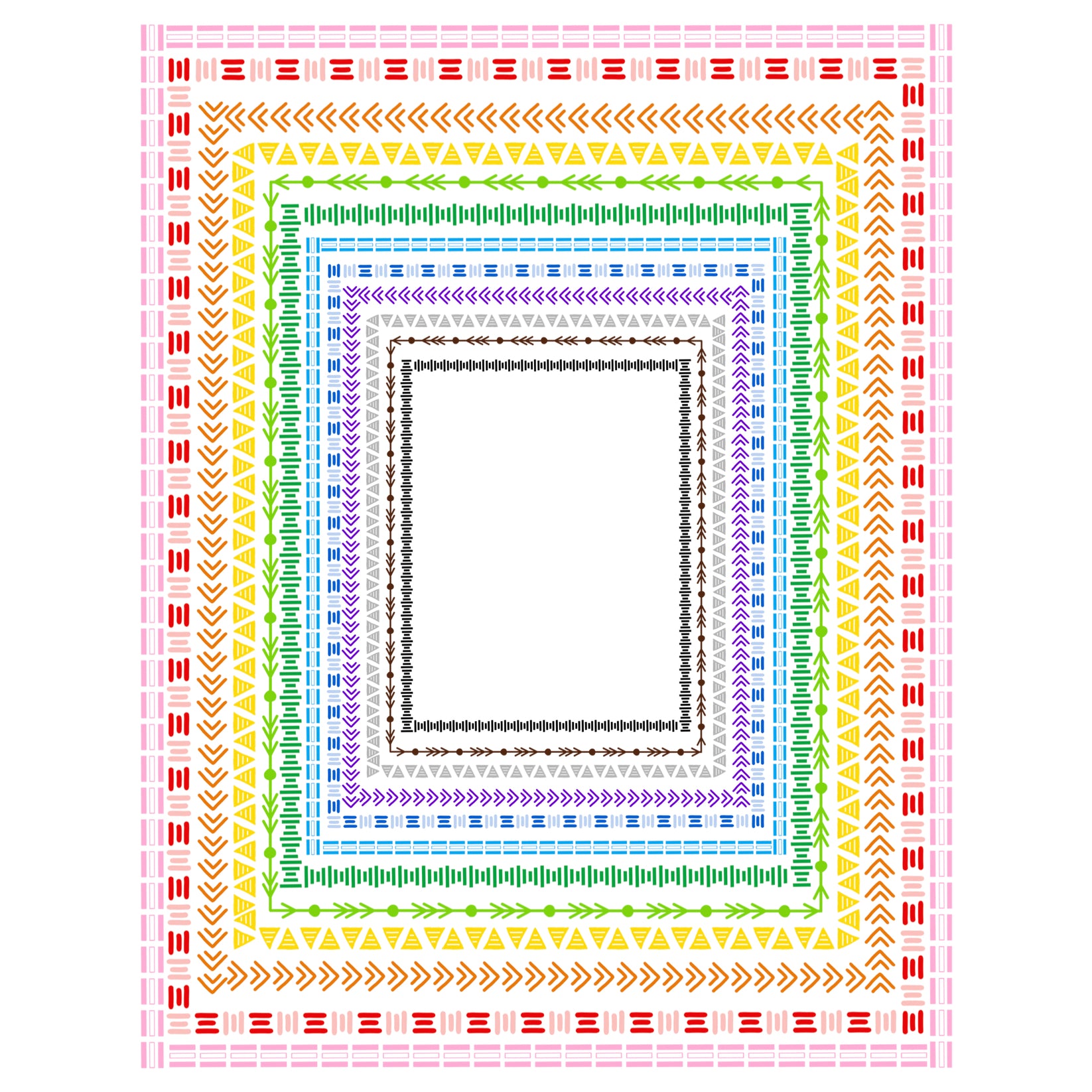 Border Clipart Set 3 - Colorful - Page Borders and Frames – kjunstudio