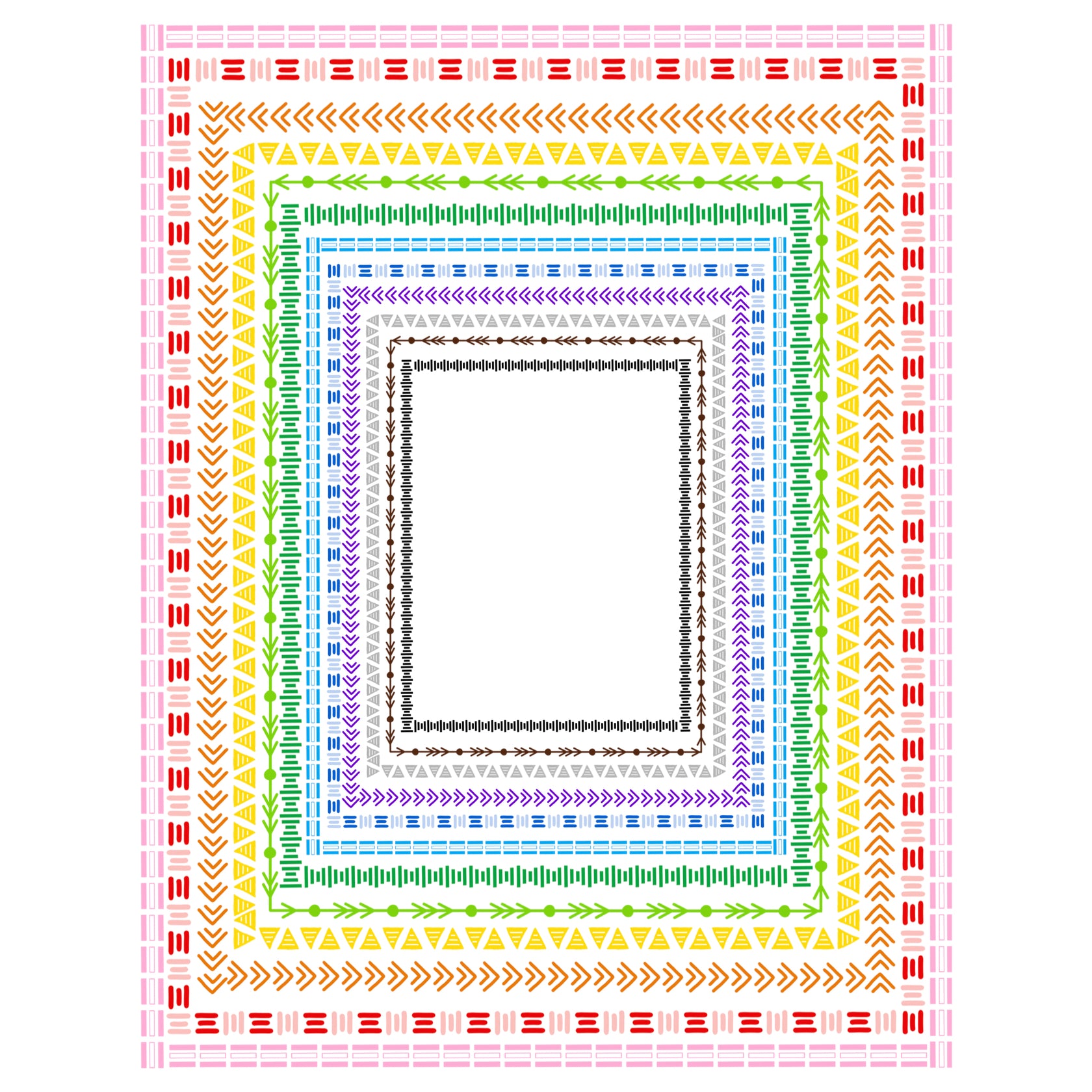 Border Clipart Set 3 - Colorful - Page Borders and Frames – kjunstudio