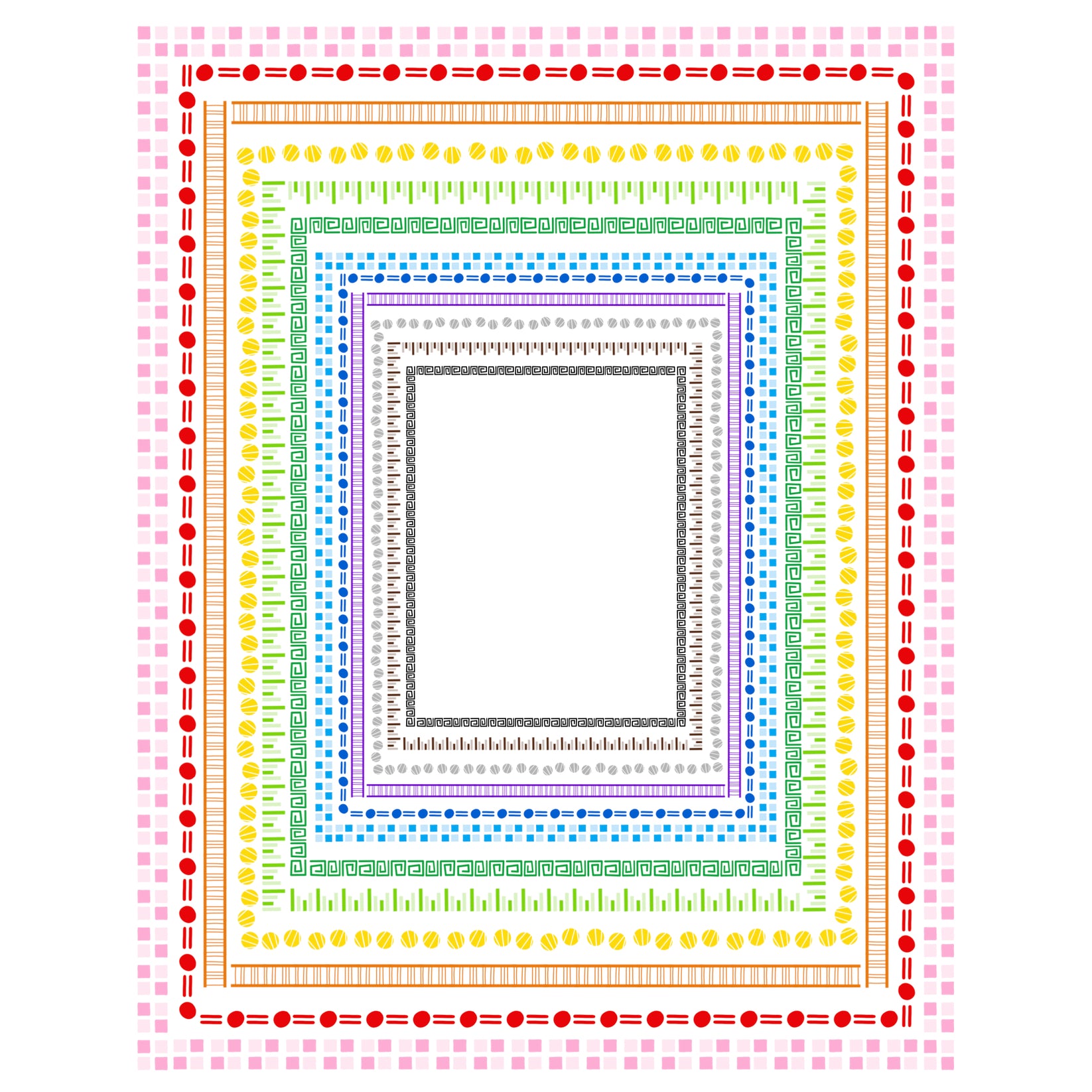 Border Clipart Set 4 - Colorful - Page Borders and Frames – kjunstudio